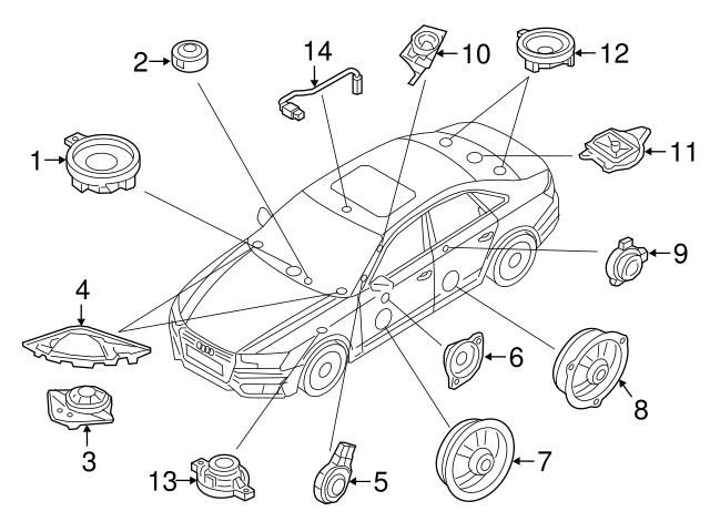 Genuine VW/Audi 4M0035454A Speaker - Audi, VW | VW4M0035454A