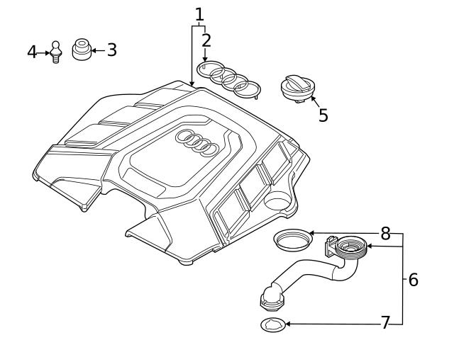 Genuine VW/Audi 4M0115301Q Oil Filler Tube - Audi | 4M0115301K AU4M0115301Q