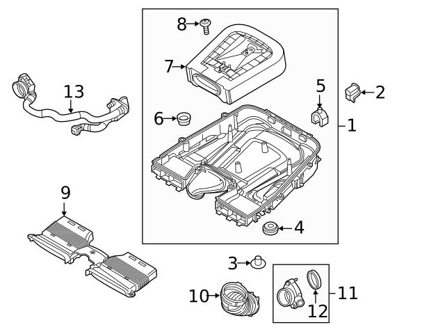 Genuine VW/Audi 4M0133835G Air Filter & Housing Assembly - Audi ...