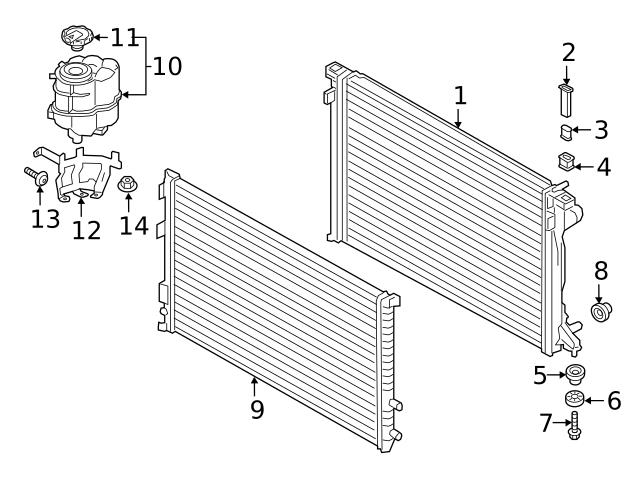 Genuine VW/Audi 4M0145804BH Radiator - Audi | AU4M0145804BH