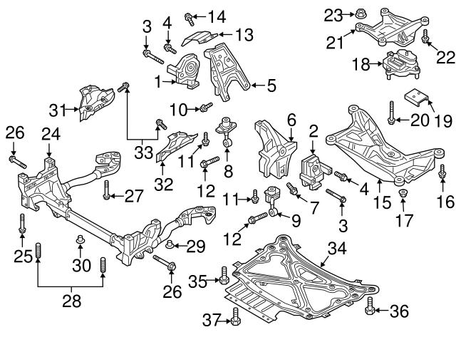 Genuine VW/Audi 4M0199371ET Engine Mount; Left - Audi | 8W0199371AB ...