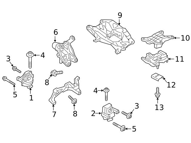 Genuine VW/Audi 4M0199371FL Engine Mount; Left - Audi | AU4M0199371FL