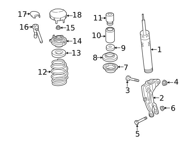 Genuine VW/Audi 4M0413037L Suspension Strut Fork; Left - Audi ...