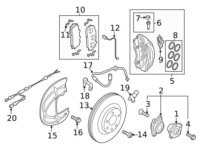 Genuine VW/Audi 4M0498625G Wheel Bearing; Left Front, Right Front ...
