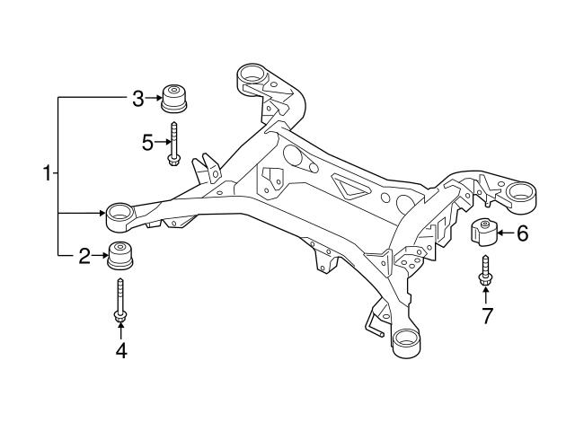 Genuine VW/Audi 4M0505145J Suspension Crossmember Stopper; Left Rear ...
