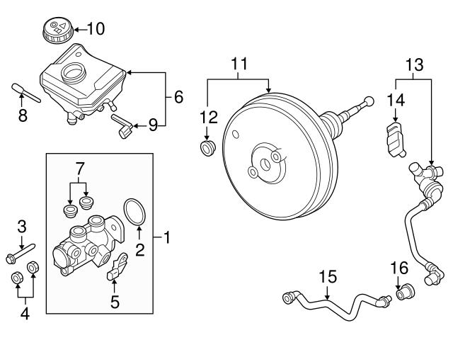 Genuine VW/Audi 4M0612107G Power Brake Booster/Servo - Audi ...