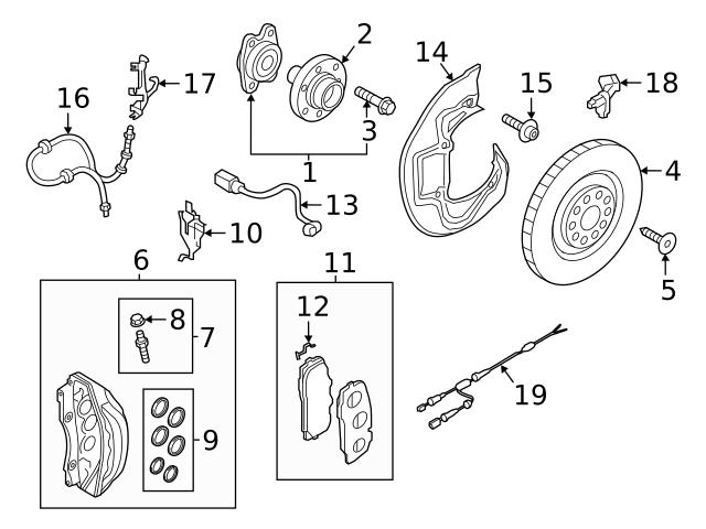 Genuine VW/Audi 4M0615121B Brake Pad Wear Sensor; Front - Audi ...