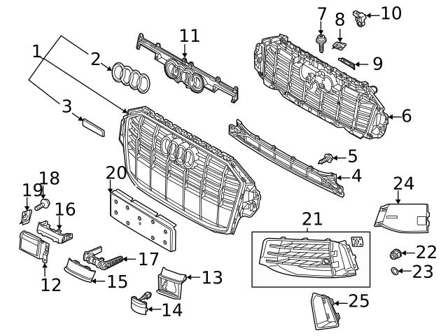 Genuine VW/Audi 4M0807698ATB2 Grille Molding; Right - Audi ...