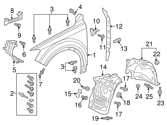 Genuine VW/Audi 4M0821132E Fender Bracket; Right - Audi | 4M0821132C ...