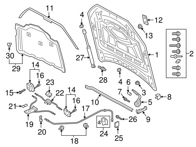 Genuine VW/Audi 4M0823529E Hood Release Cable - Audi | 4M0823529D ...