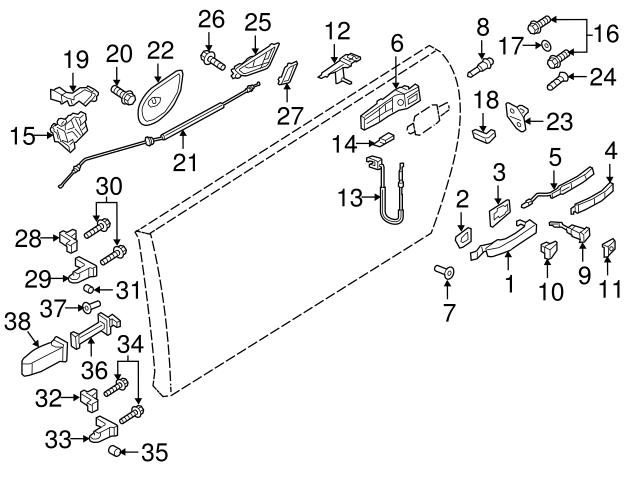 Genuine VW/Audi 4M0837033A Door Lock Striker Plate; Left, Right - Audi ...