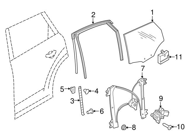 Genuine VW/Audi 4M0839461A Window Regulator; Rear Left - Audi ...