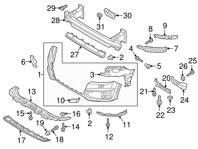 Genuine VW/Audi 4M0853888C Stone Deflector; Right Rear, Right Inner ...