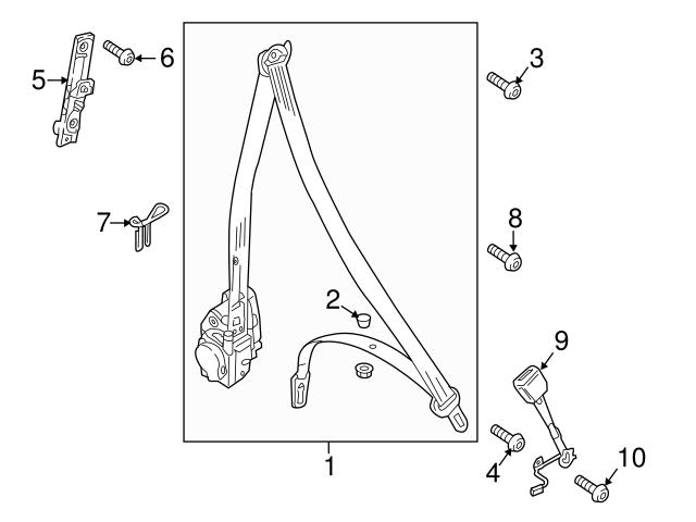 Genuine VW/Audi 4M0857819 Seat Belt Height Adjuster; Left, Right - Audi ...