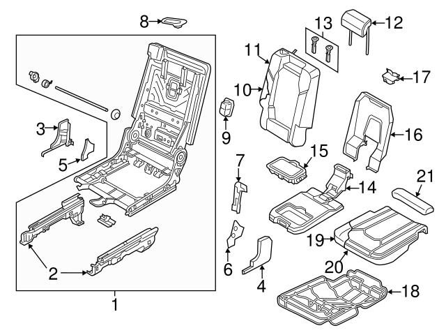 Genuine VW/Audi 4M0885961 Seat Back Panel Bracket - Audi | AU4M0885961