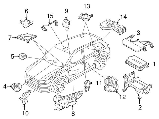 Genuine VW/Audi 4M0907348D Radio Amplifier Bracket; Left - Audi ...