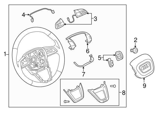 Genuine VW/Audi 4M0951523D5PR Steering Wheel Transmission Shift Control ...