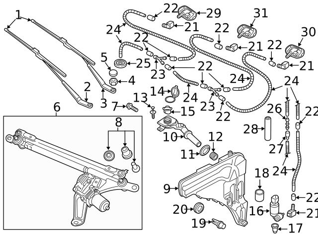 Genuine VW/Audi 4M0955452B Windshield Washer Fluid Reservoir - Audi ...