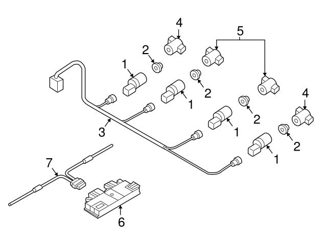 Genuine VW/Audi 4M0971104BB Parking Aid System Wiring Harness - Audi ...