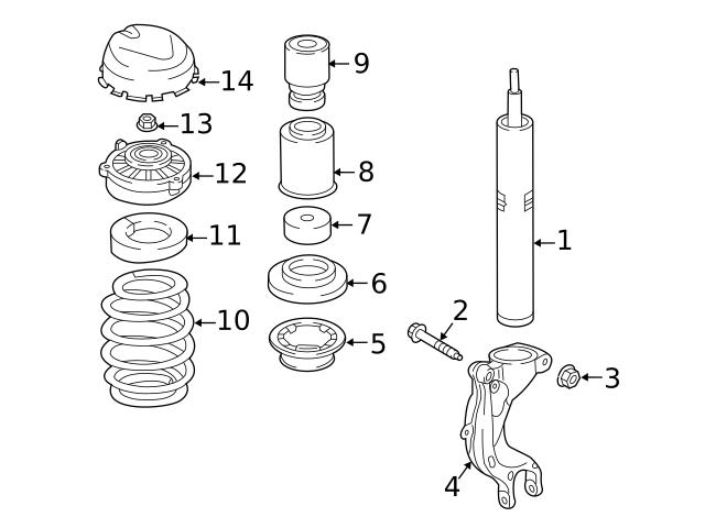Genuine VW/Audi 4M6413029E Shock Absorber; Front Left or Right - Audi ...