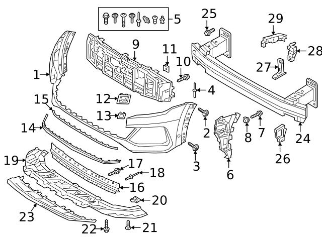 Genuine VW/Audi 4M8807096A Bumper Cover Bracket; Right - Audi ...
