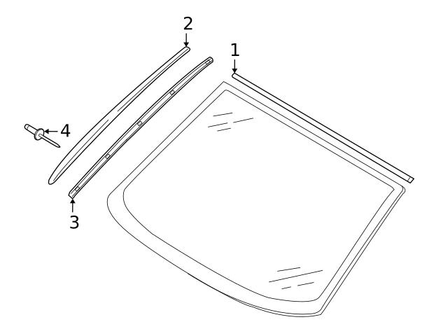 Genuine VW/Audi 4M8845454 Windshield Molding Bracket; Right - Audi ...