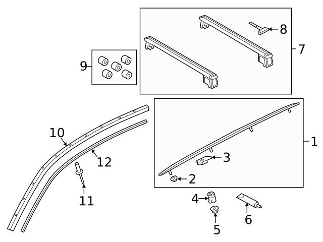 Genuine VW/Audi 4M8854544B Roof Drip Molding Seal; Right - Audi ...