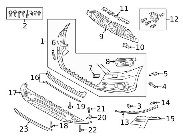 Genuine VW/Audi 4N0098623 Bumper Cover Hardware Kit - Audi | AU4N0098623