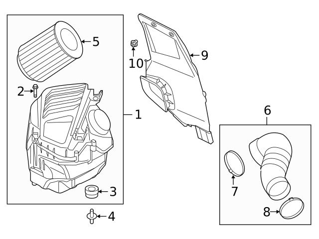 Genuine VW/Audi 4N0129510C Air Intake Hose; Right - Audi | AU4N0129510C