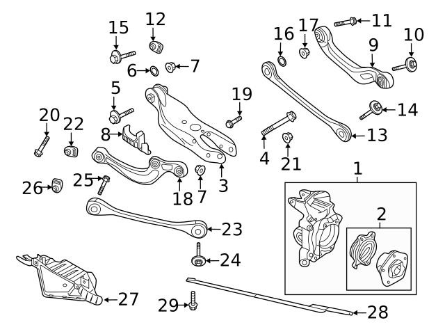 Genuine VW/Audi 4N0505311J Control Arm; Rear Lower Center - Audi ...