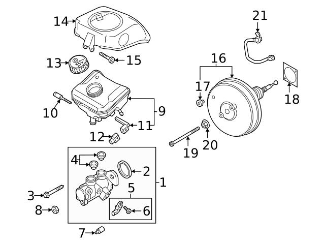 Genuine VW/Audi 4N0611021 Brake Master Cylinder - Audi | 4N0611021A ...