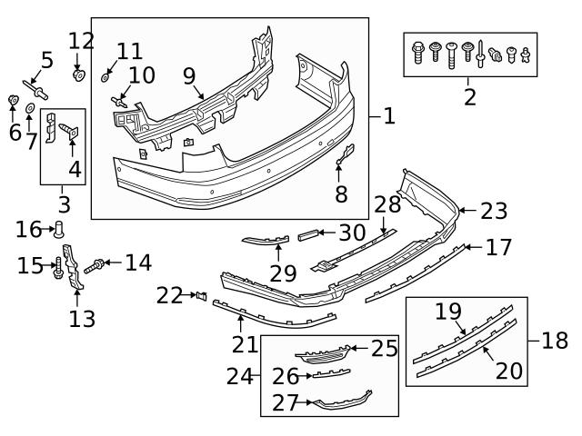 Genuine VW/Audi 4N0807319 Bumper Cover Bracket; Left - Audi | AU4N0807319