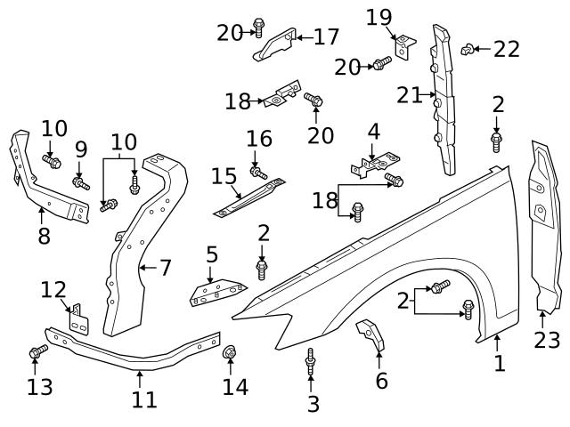 Genuine VW/Audi 4N0821135B Fender Bracket; Left Inner - Audi | AU4N0821135B