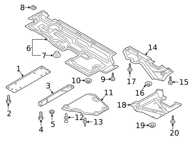 Genuine VW/Audi 4N0825295 Floor Pan Splash Shield Clip - Audi | AU4N0825295