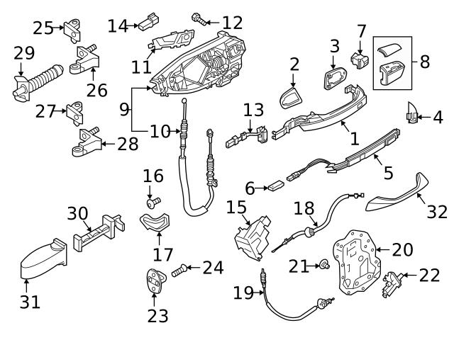 Genuine VW/Audi 4N0837239 Exterior Door Handle Cover; Left - Audi ...