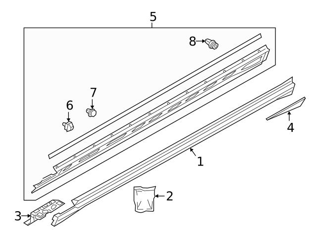 Genuine VW/Audi 4N0853913 Rocker Panel Molding Bracket; Left - Audi ...
