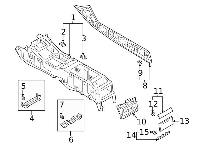 Genuine VW/Audi 4N0863346 Console Bracket; Lower - Audi | AU4N0863346