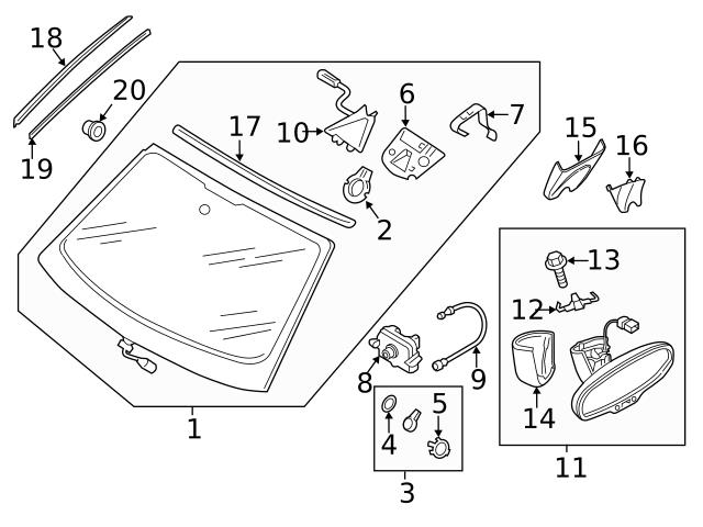Genuine VW/Audi 4N0907217A Lane Departure System Camera; Front - Audi ...