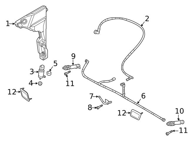 Genuine VW/Audi 4N0955101B Headlight Washer Nozzle; Left - Audi ...