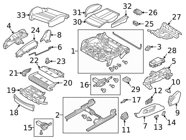 Genuine VW/Audi 4N0959748C Power Seat Switch; Right - Audi | AU4N0959748C