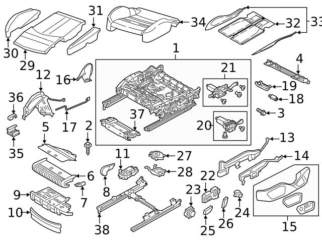 Genuine VW/Audi 4N0959748D Power Seat Switch; Right - Audi | AU4N0959748D