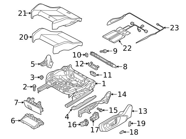 Genuine VW/Audi 4N0959748F Power Seat Switch; Front Right - Audi ...