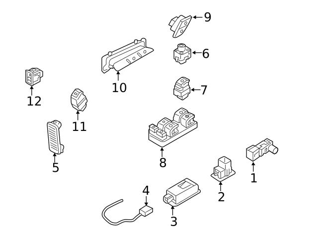 Genuine VW/Audi 4N0959855 Power Window Switch; Right - Audi | AU4N0959855