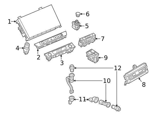 Genuine VW/Audi 4N1919616B Radio Knob; Upper - Audi | AU4N1919616B