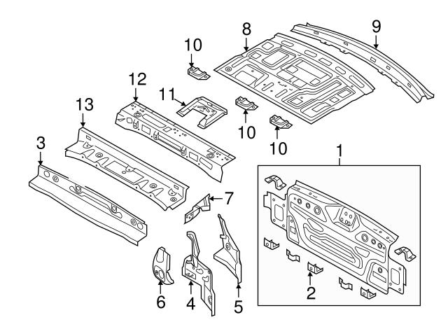 Genuine VW/Audi 561813391B Tail Light Pocket; Left Outer - VW ...