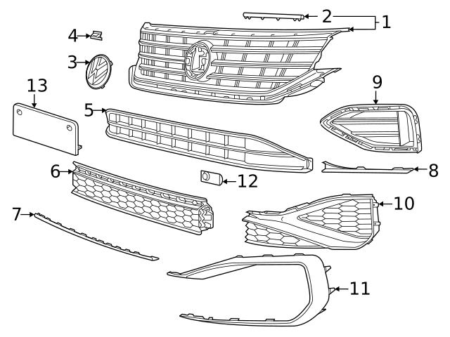 Genuine VW/Audi 561823707D Grille Insulator; Left - VW | VW561823707D