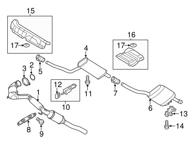 Genuine VW/Audi 561825701 Exhaust Heat Shield; Rear Left - VW | VW561825701