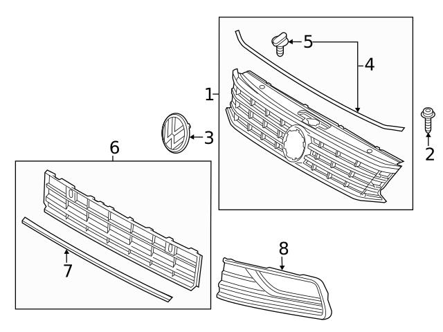 Genuine VW/Audi 561853651HOQE Grille - VW | VW561853651HOQE