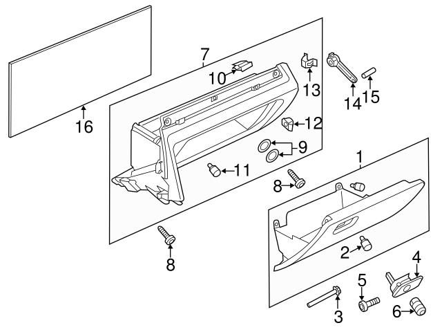Genuine VW/Audi 561858309 Glove Box Support - VW | VW561858309