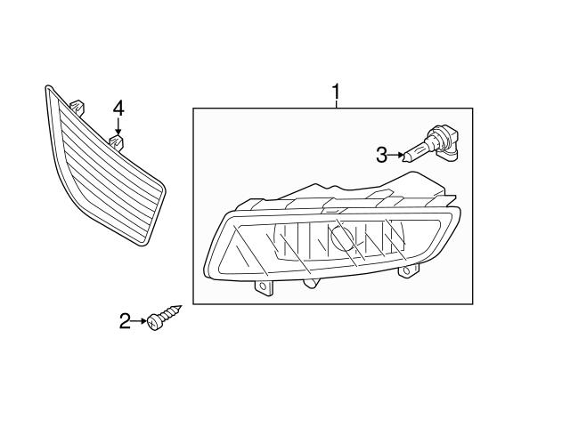 Genuine VW/Audi 561941778B Fog Light Trim; Right - VW | 561941778 ...